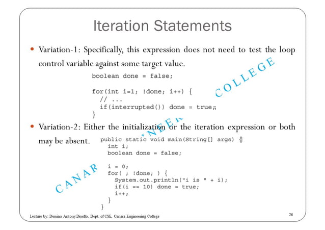 Control Statements in JAVA | PDF