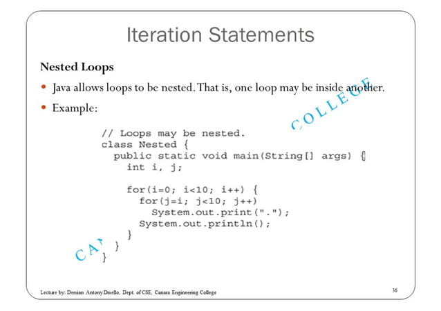 Control Statements in JAVA | PDF