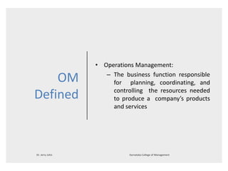 Introduction to Production and Operations Research | PPTX