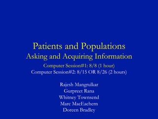 Computer Session #1: Asking and Acquiring Information | PPT