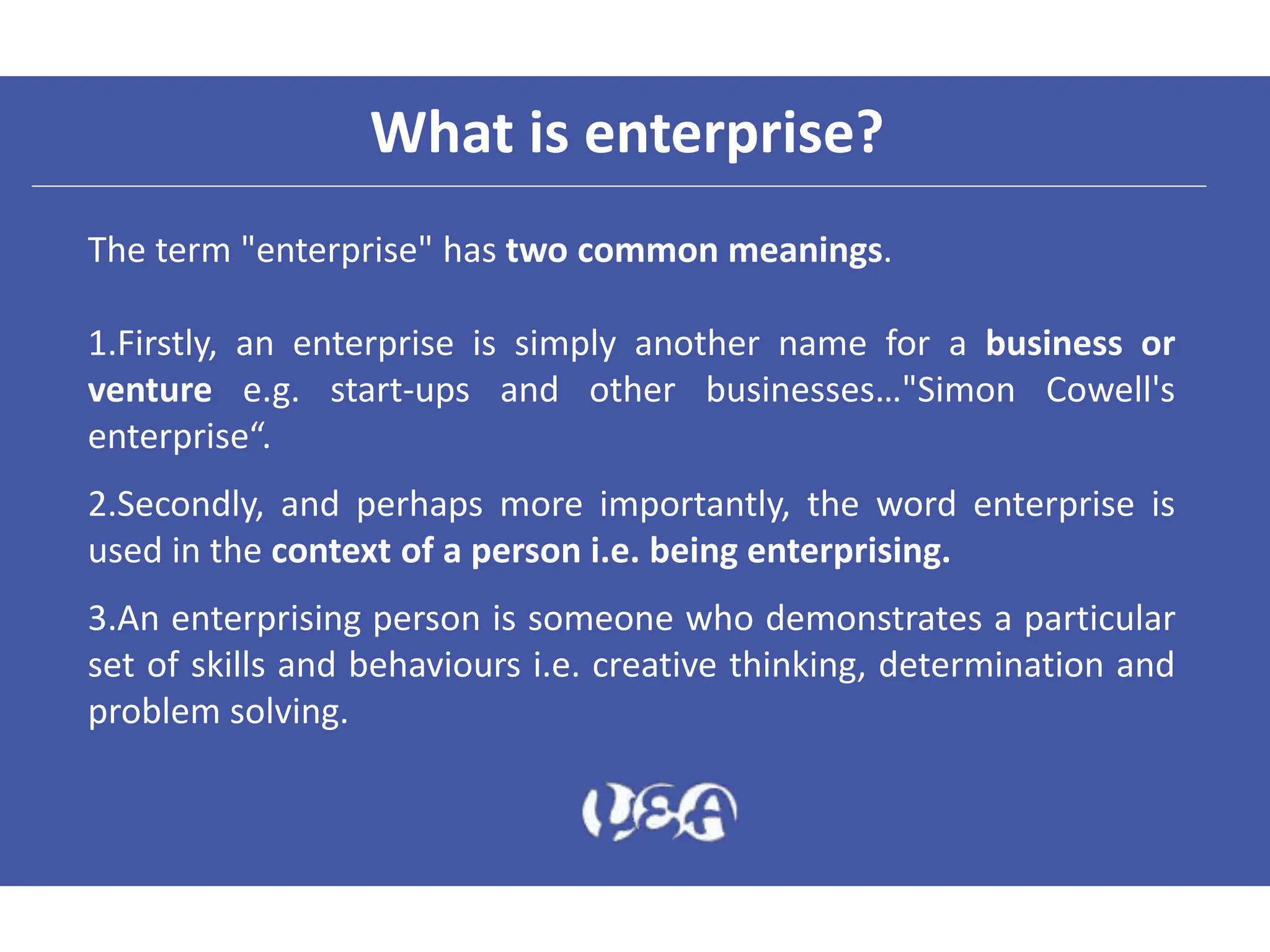 Creative Enterprise: Classroom Course (Module 1) | PPT