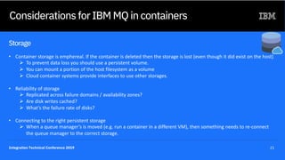 M10: How to implement mq in a containerized architecture ITC 2019 | PDF