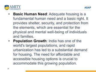 Significance of housing in the urban development fabric | PPT