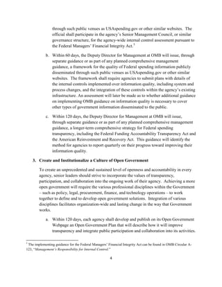 Open Government Directive Memo | PDF