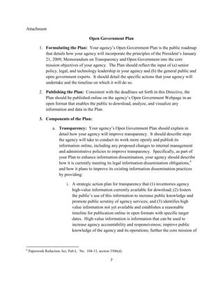 Open Government Directive Memo | PDF