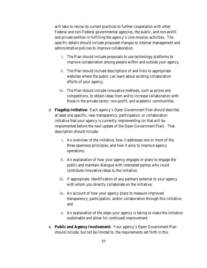 Open Government Directive Memo