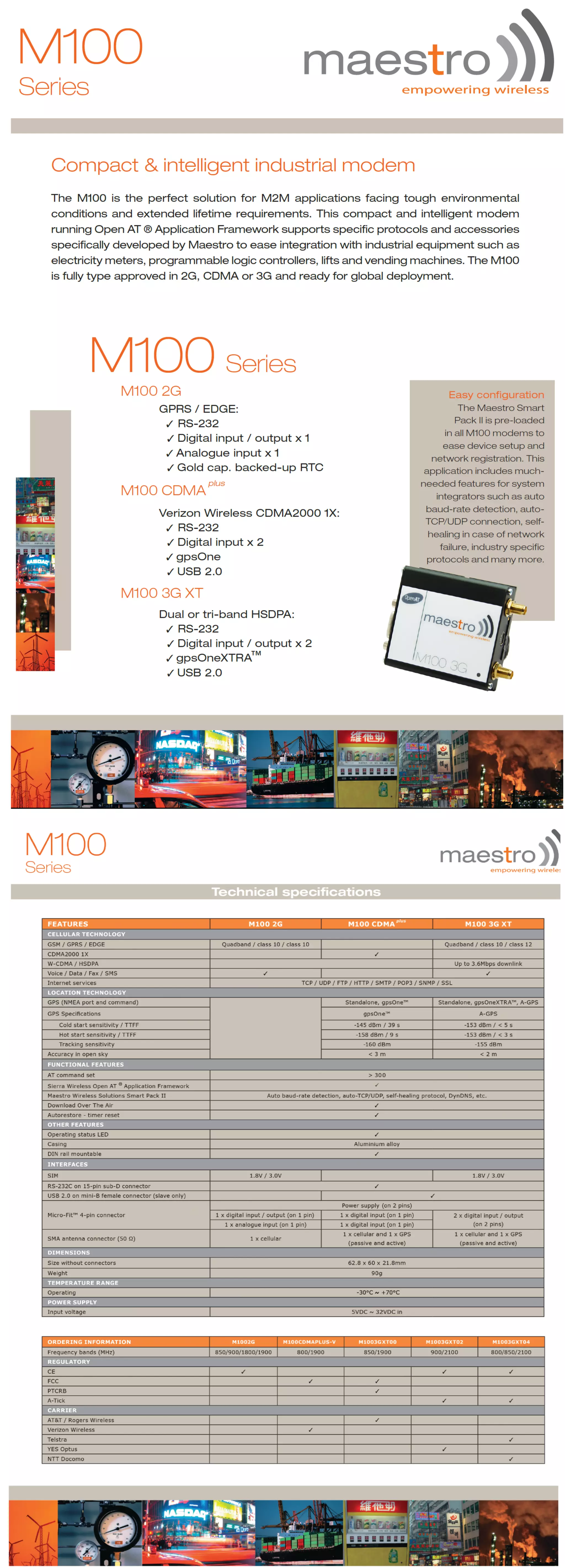 M100 series - M100 3G Cellular Modem | PDF