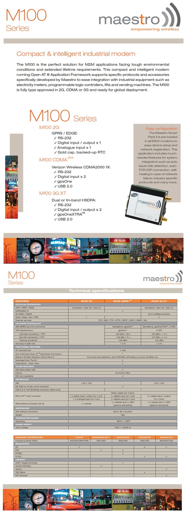 M100 series - M100 3G Cellular Modem | PDF