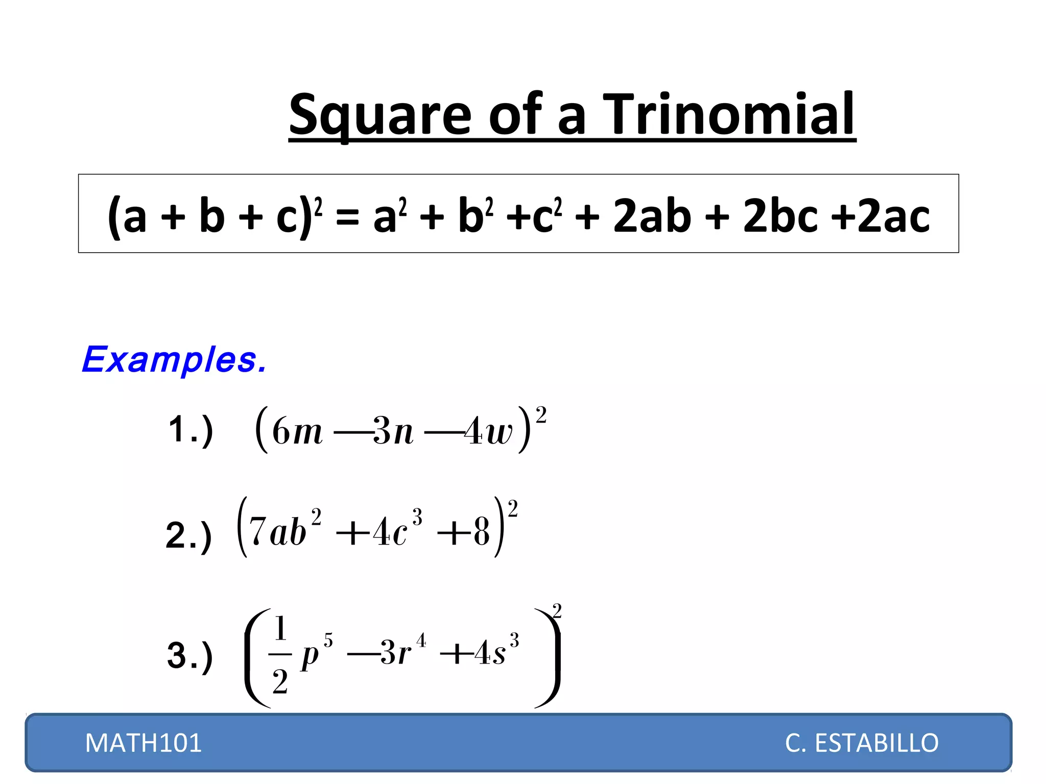 Special Products | PPT