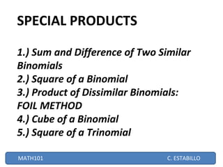 Special Products | PPT