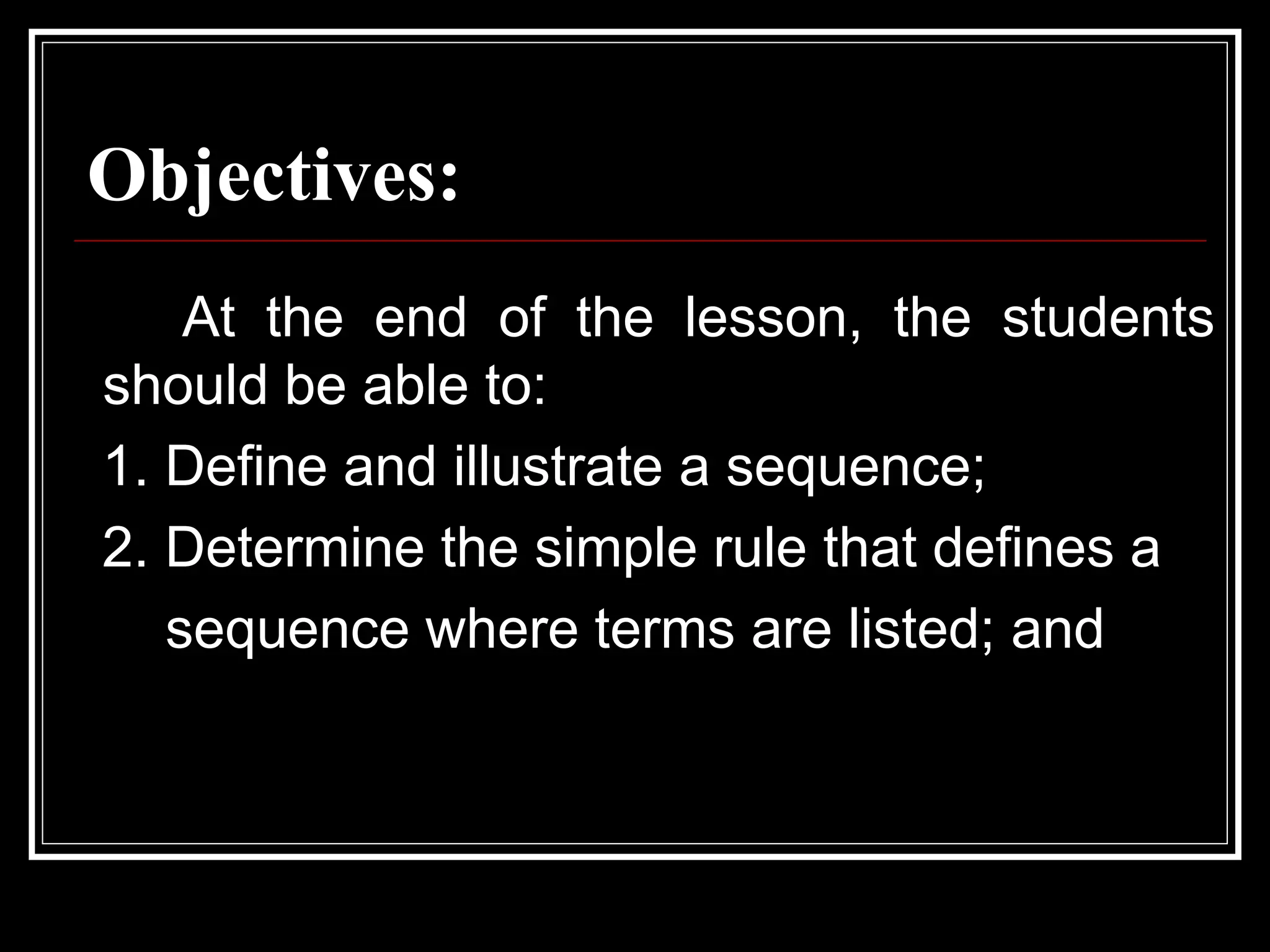 M10AL–Ia–1 Definition of Sequence.ppt for Grade 10 Learners | PPT