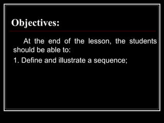M10AL–Ia–1 Definition of Sequence.ppt for Grade 10 Learners | PPT