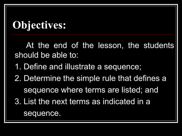 M10AL–Ia–1 Definition of Sequence.ppt for Grade 10 Learners | PPT ...