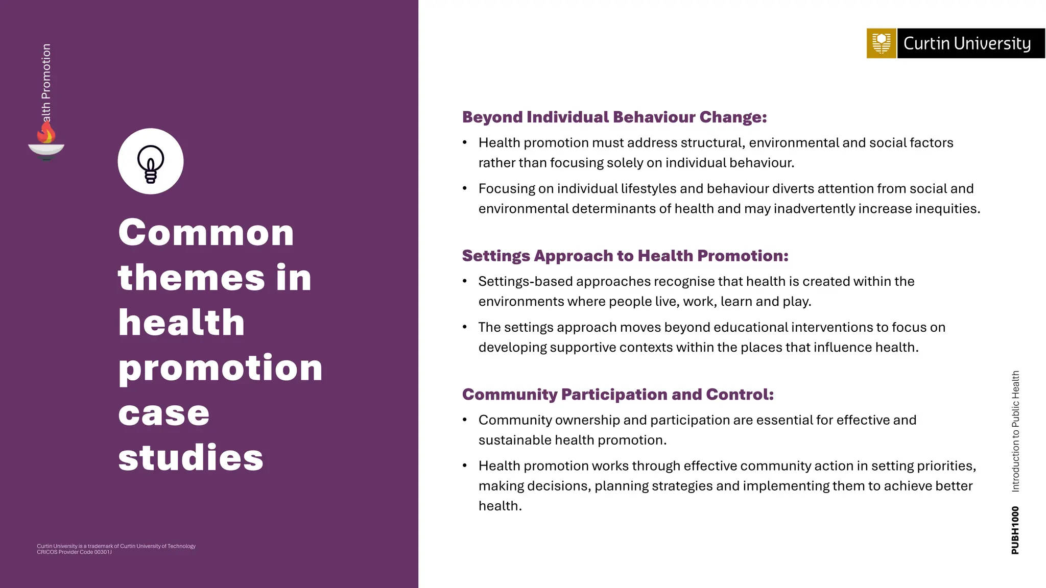 PUBH1000 - Module 10: Health Promotion [Tutorial Slides] | PDF