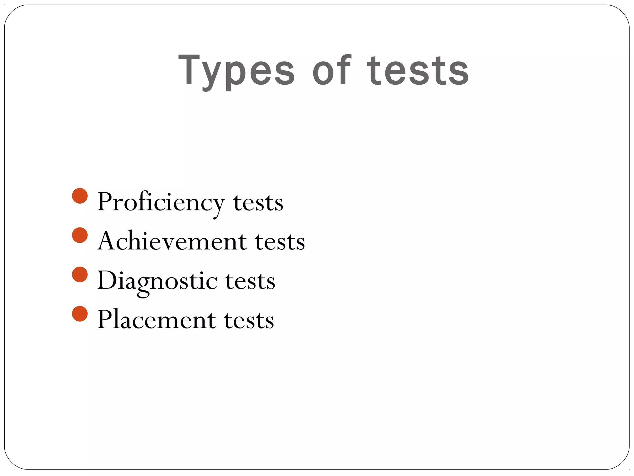 Types of test and testing | PPT