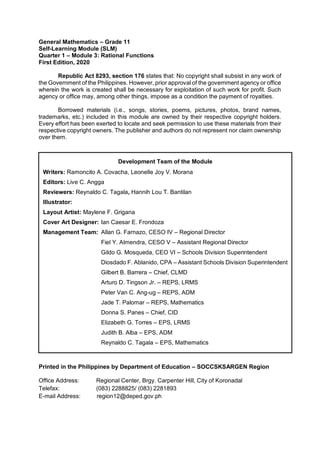 Rational Functions | PDF