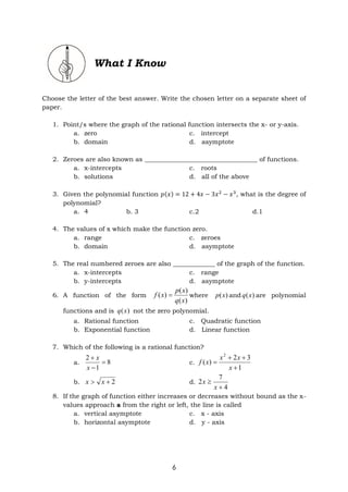 Rational Functions | PDF