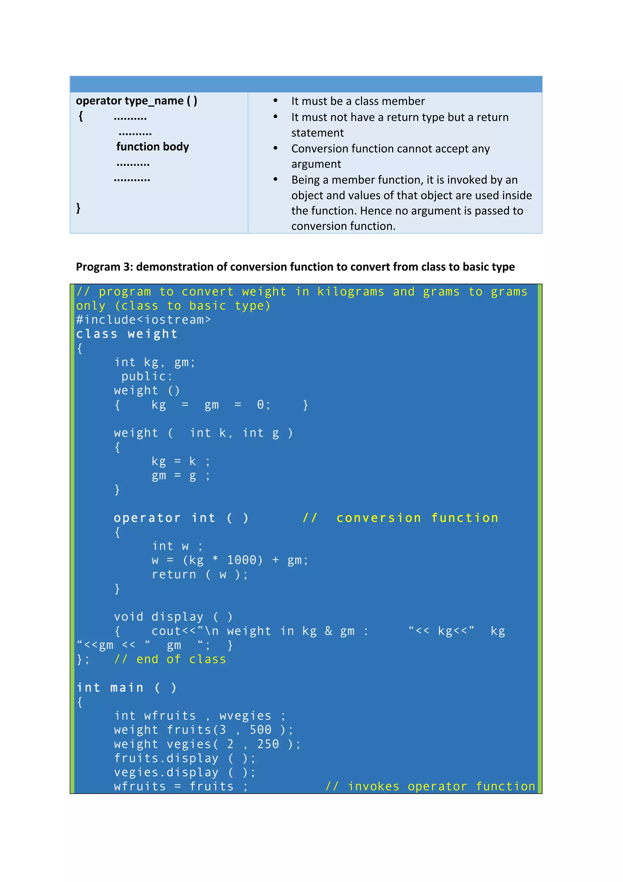 M11 operator overloading and type conversion | PDF M11 operator overloading and type conversion | PDF