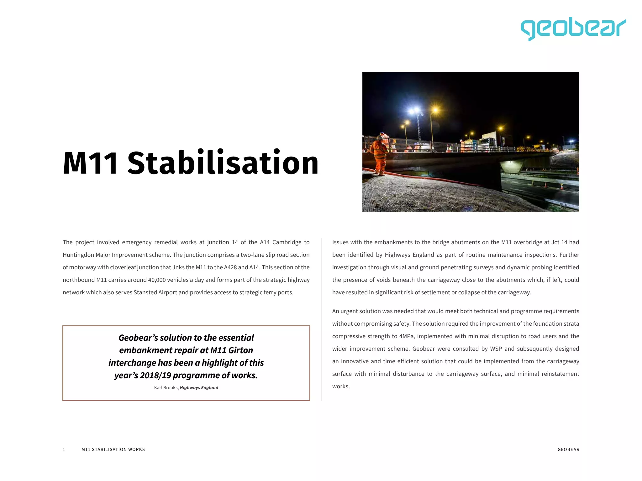 M11 stabilisation by Geobear | PPT