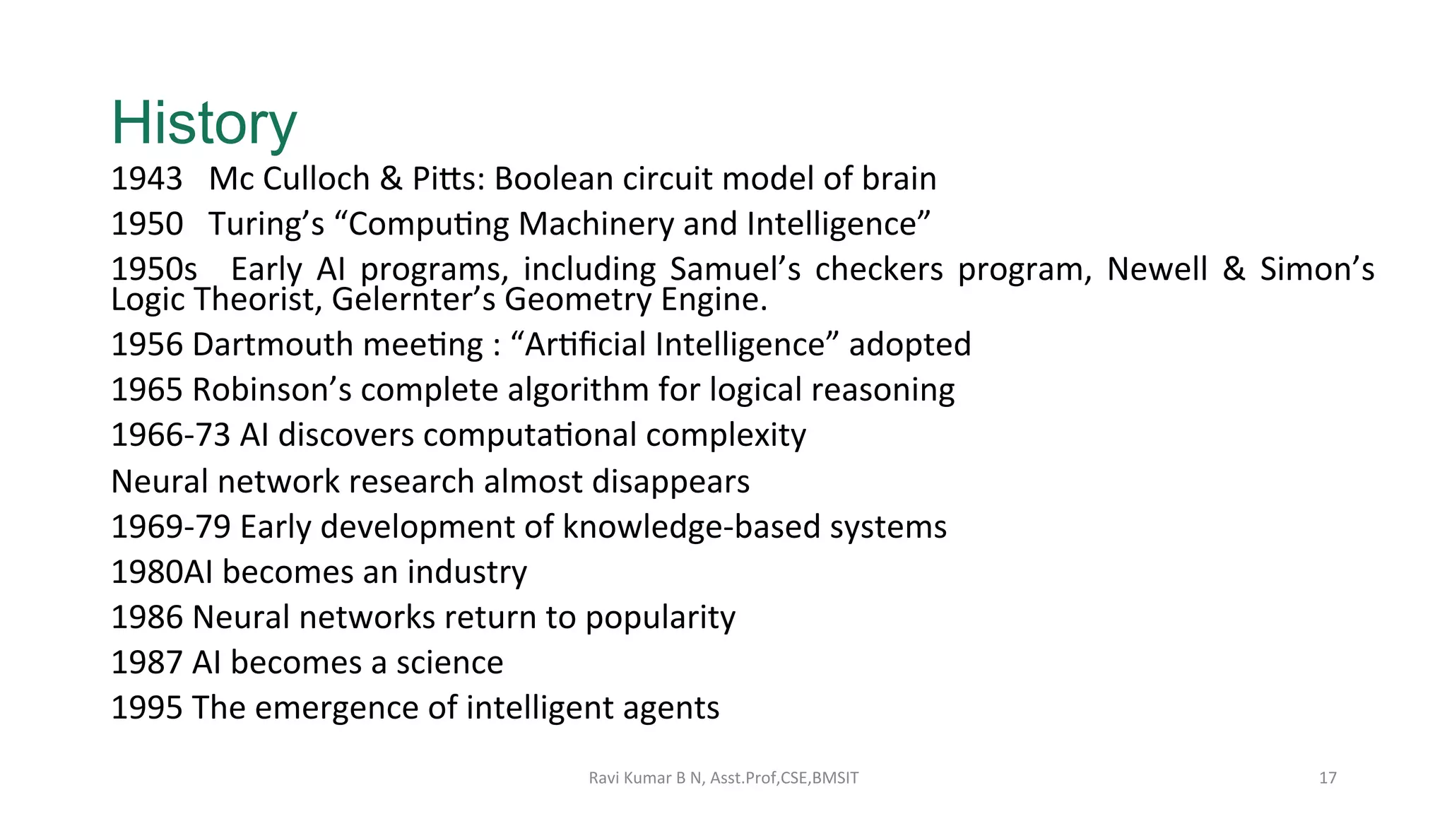 Introduction to Artificial Intelligence and few examples | PDF