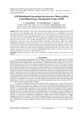 GM Distributed Generation Inverters in a Micro grid by Controlling ...