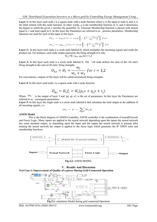 Gm Distributed Generation Inverters In A Micro Grid By Controlling Energy Management Using Anfis