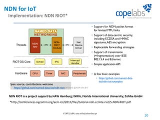 Named Data Networking Operational Aspects - IoT as a Use-case | PPT