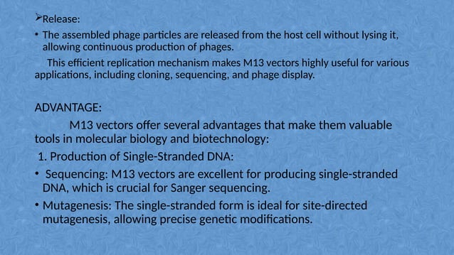 M13 VECTOR in Microbial Biotechnology.pptx | Biotech and Biomedical ...