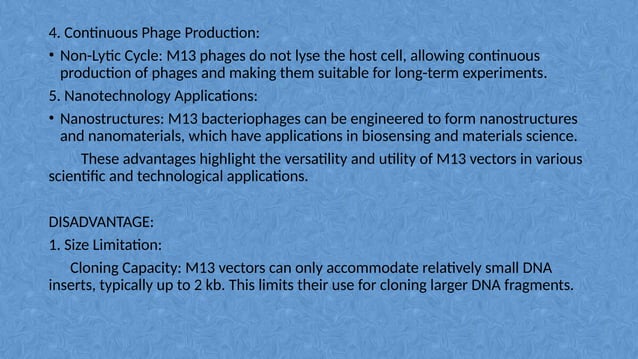 M13 VECTOR in Microbial Biotechnology.pptx | Biotech and Biomedical ...