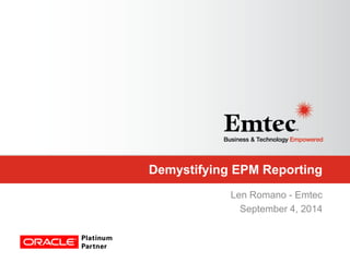 Demystifying EPM Reporting | PDF | Computer Software and Applications | Computing