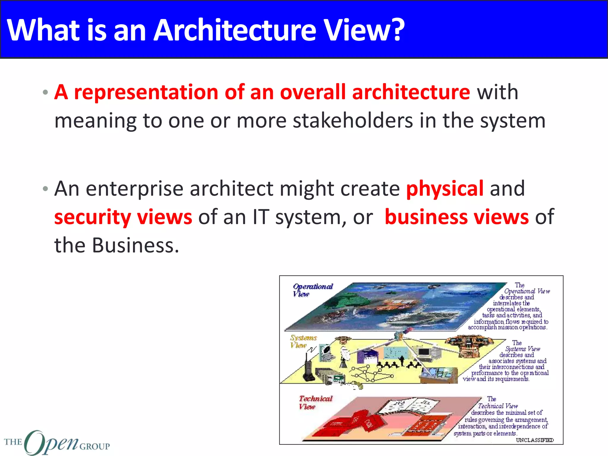 TOGAF Classroom Series - M15 View and Viewpoints | PPTX
