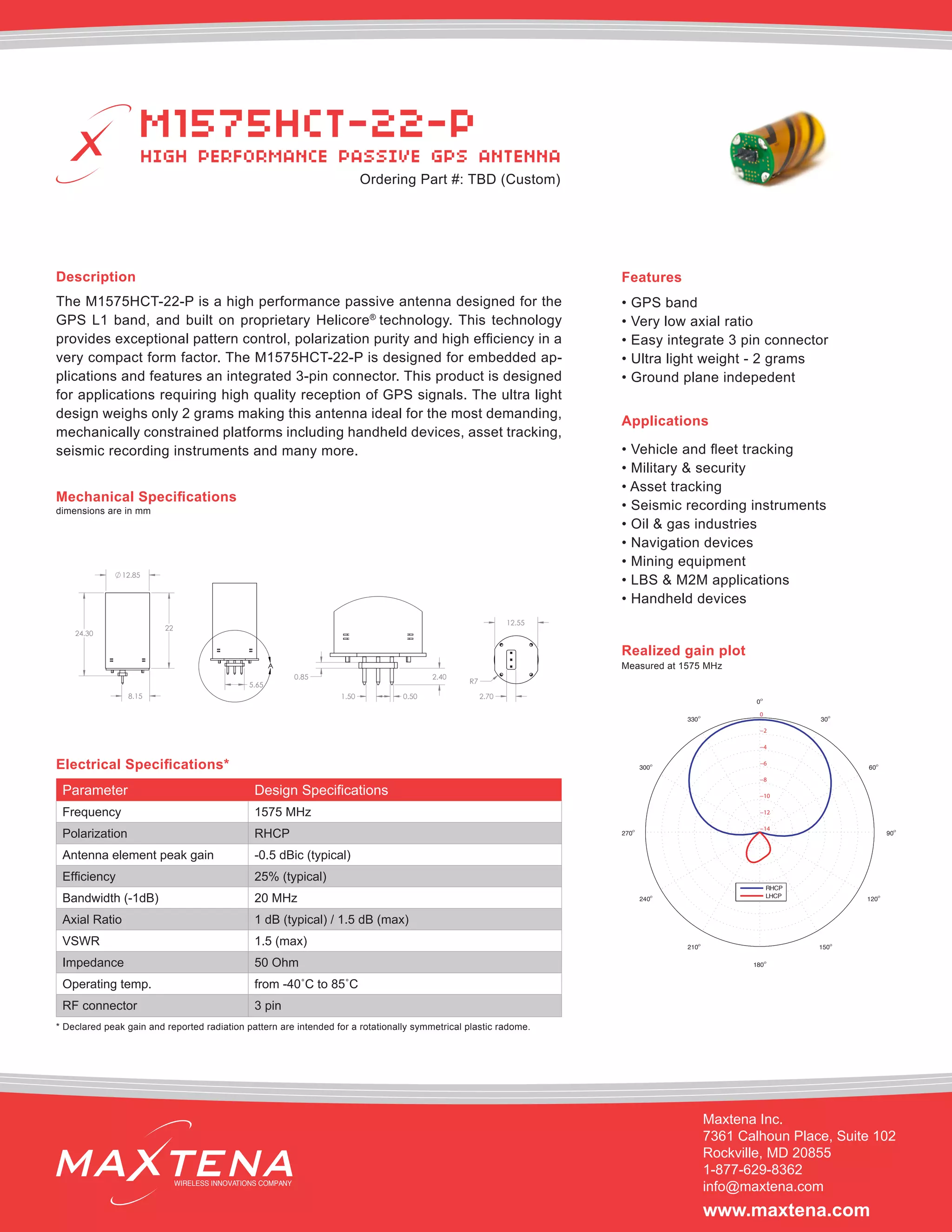 GPS Embedded Passive Helix Antenna | PDF