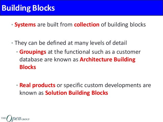 TOGAF Classroom Series - M16 building blocks