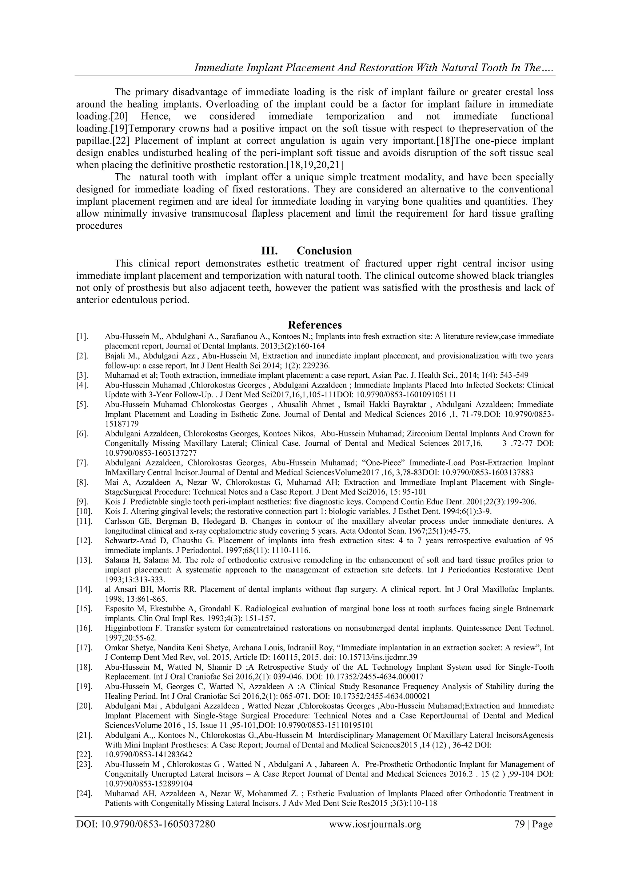 Immediate Implant Placement And Restoration With Natural Tooth In The Maxillary Central Incisor ...