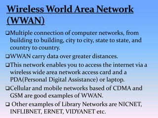 wireless networking and Library | PPTX