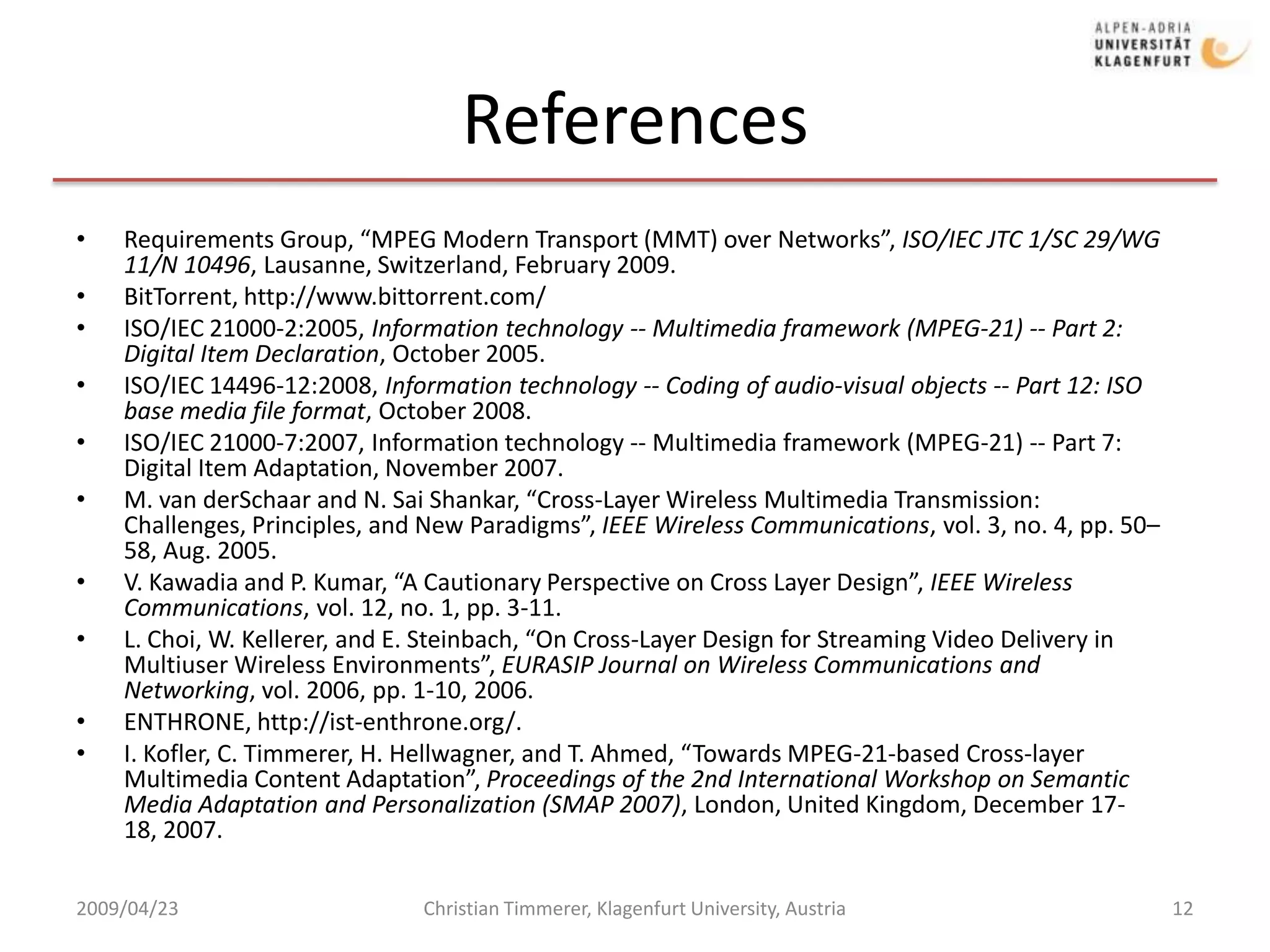 On MPEG Modern Transport over Network | PPTX