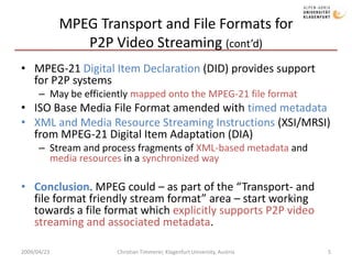 On MPEG Modern Transport over Network | PPT