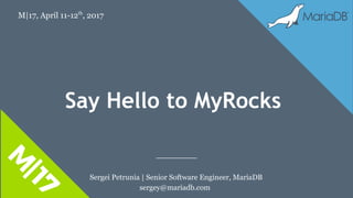 Say Hello to MyRocks | PPT
