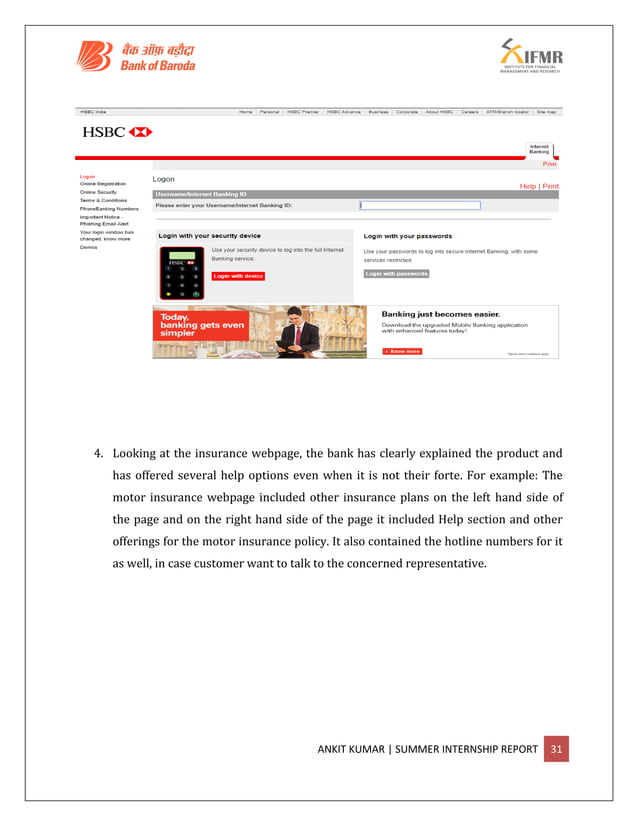 Bank of Baroda- Summer Internship Report | PDF