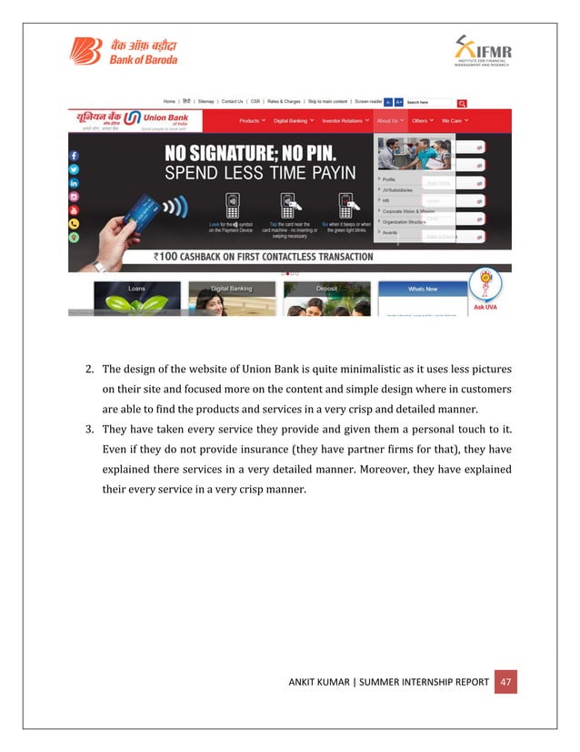 Bank of Baroda- Summer Internship Report | PDF