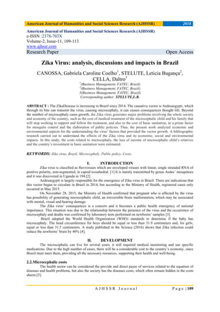 Zika Virus: analysis, discussions and impacts in Brazil | PDF