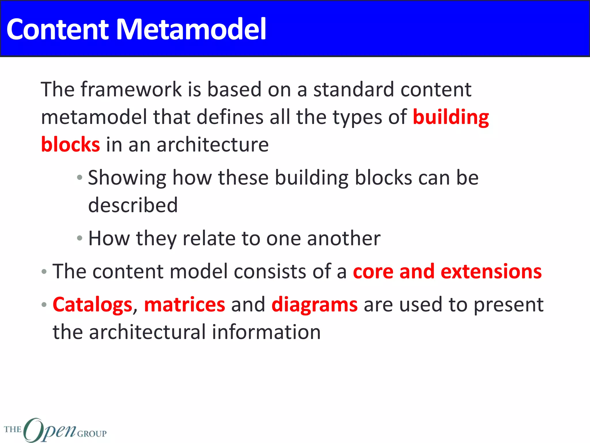 TOGAF Classroom Series - M19 architecture content framework | PPTX