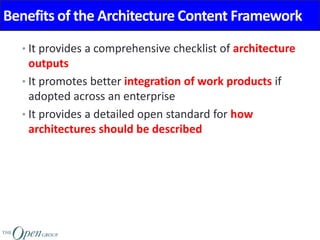 TOGAF Classroom Series - M19 architecture content framework | PPT