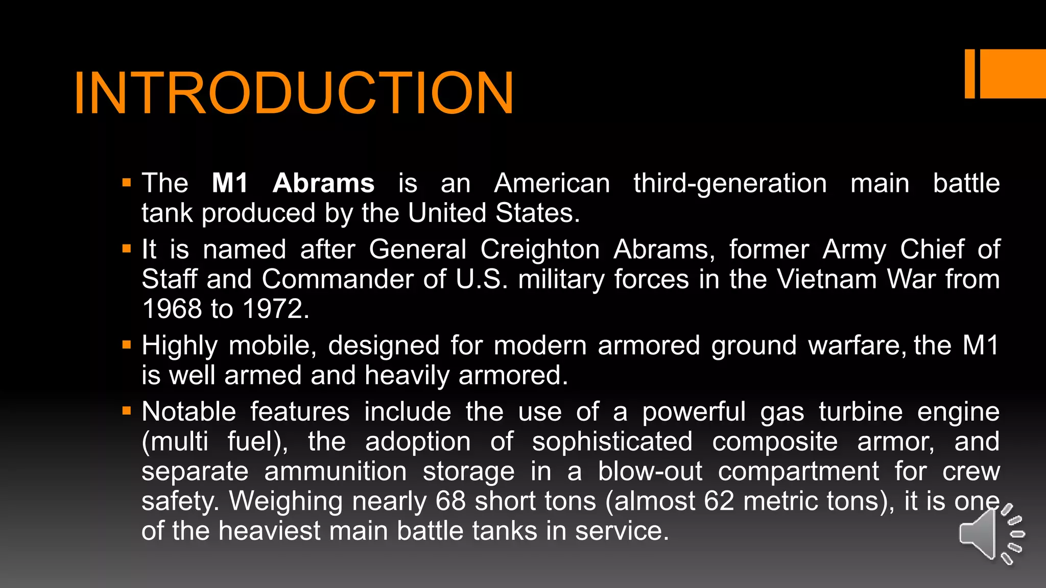M1 abrams main battle tank – us army | PPTX
