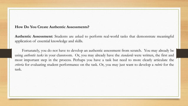 M1_AUTHENTIC ASSESSMENT IN THE CLASSROOM-1.pdf | Educational Assessment ...