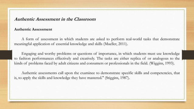 M1_AUTHENTIC ASSESSMENT IN THE CLASSROOM-1.pdf | Educational Assessment ...