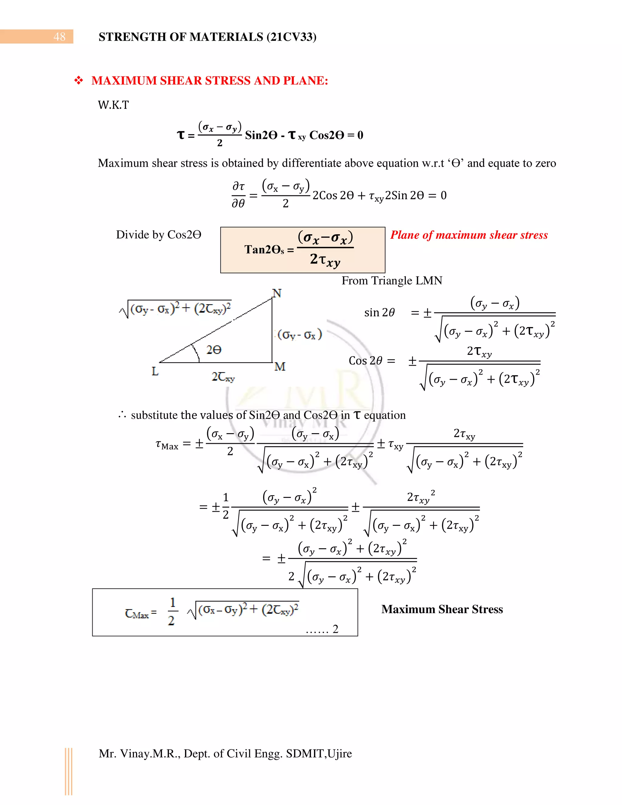 COMPOUND STRESSES | PDF
