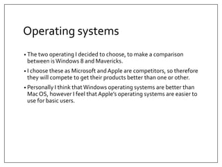Comparison between Windows 8 and Mavericks OS X | PPTX | Operating ...