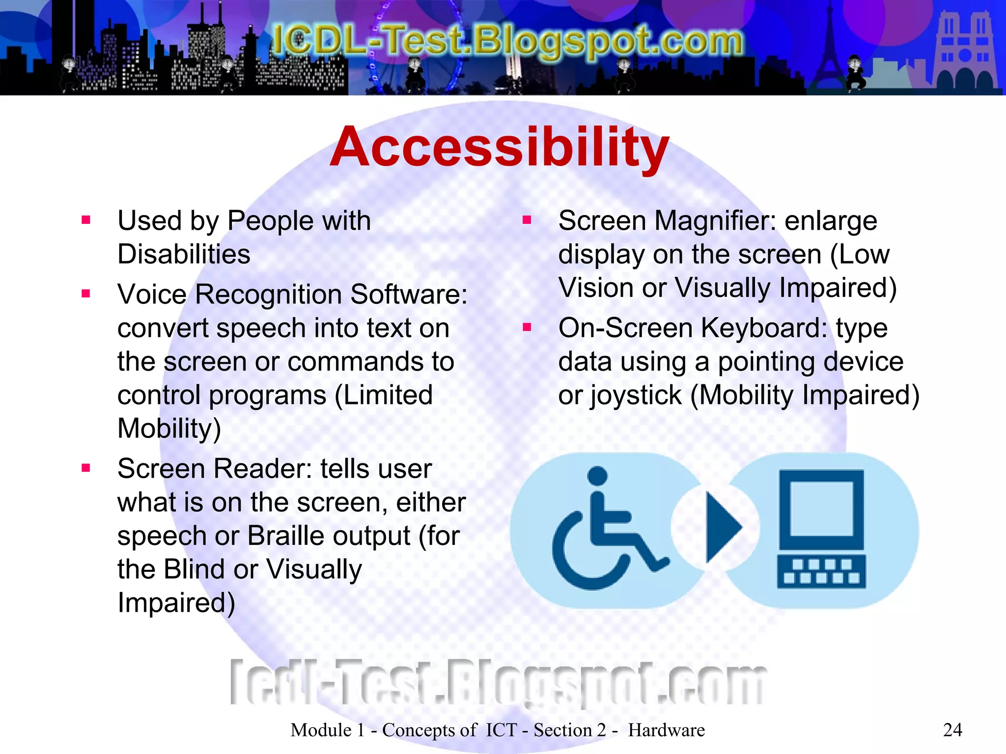 Icdl Module 1 Concepts Of Ict Information And Communication Technology Presentation Slides