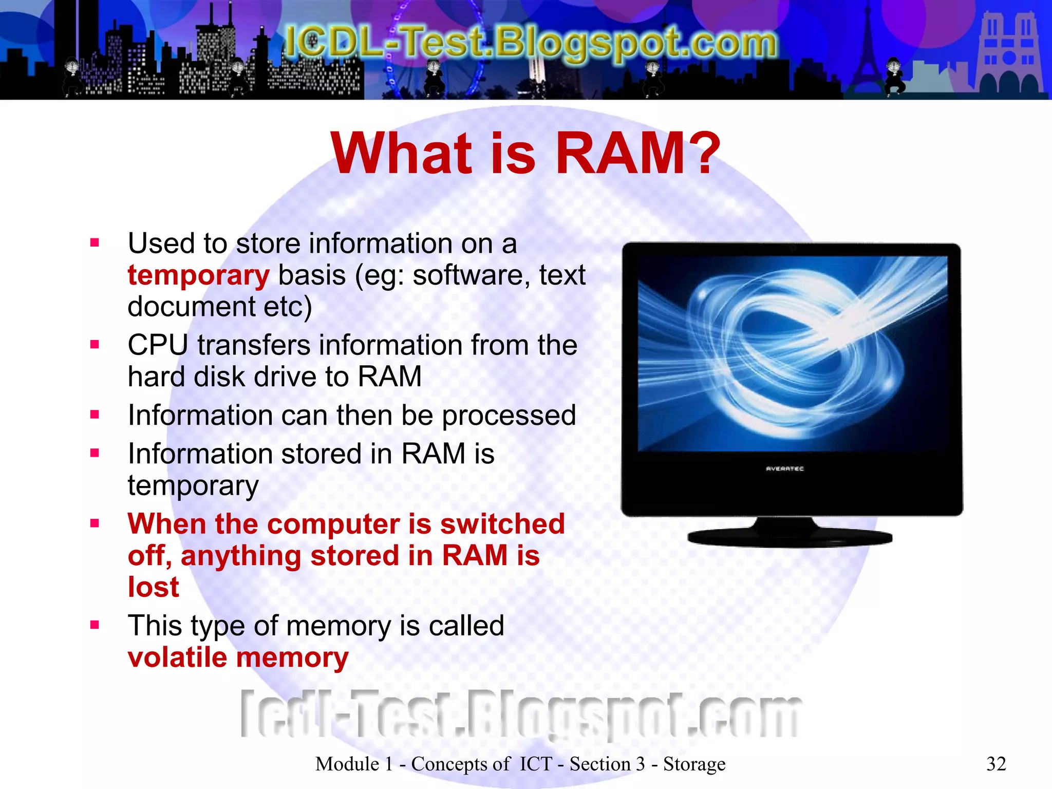 ICDL Module 1 - Concepts of ICT (Information and Communication ...